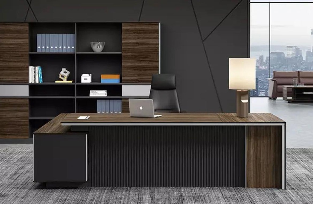 2.4m Modern Executive L Shaped Table - Pioneer Furniture