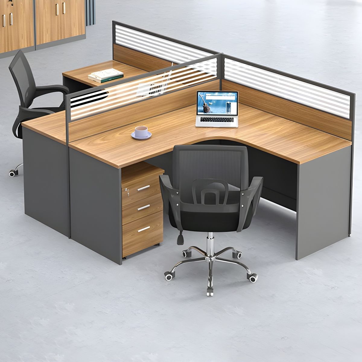 2-Way Curved Office Workstation - Pioneer Furniture