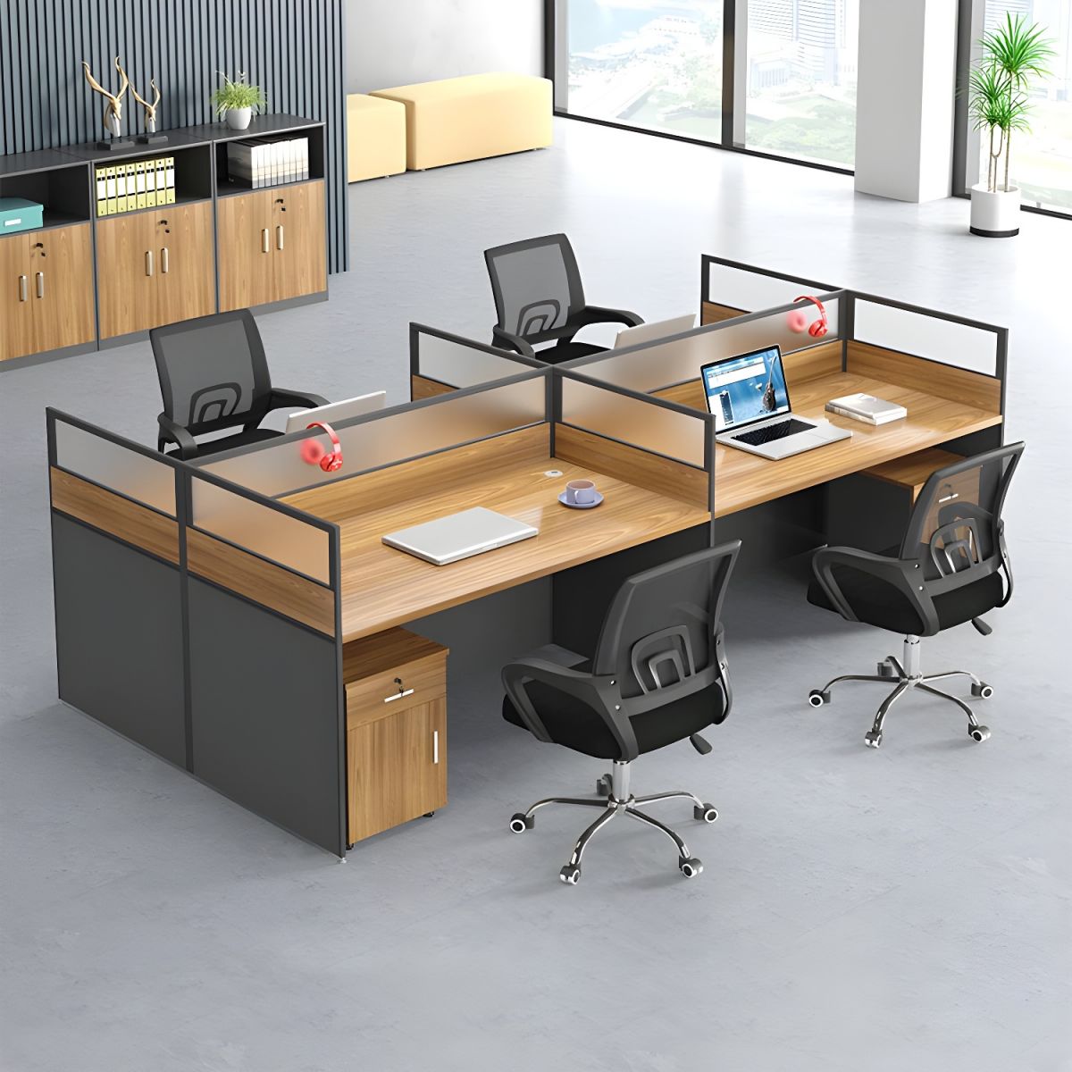 4-Way Modular Office Workstation - Pioneer Furniture