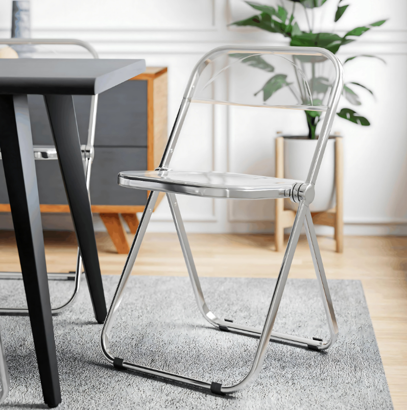 Acrylic Glass Foldable Chair - Pioneer Furniture