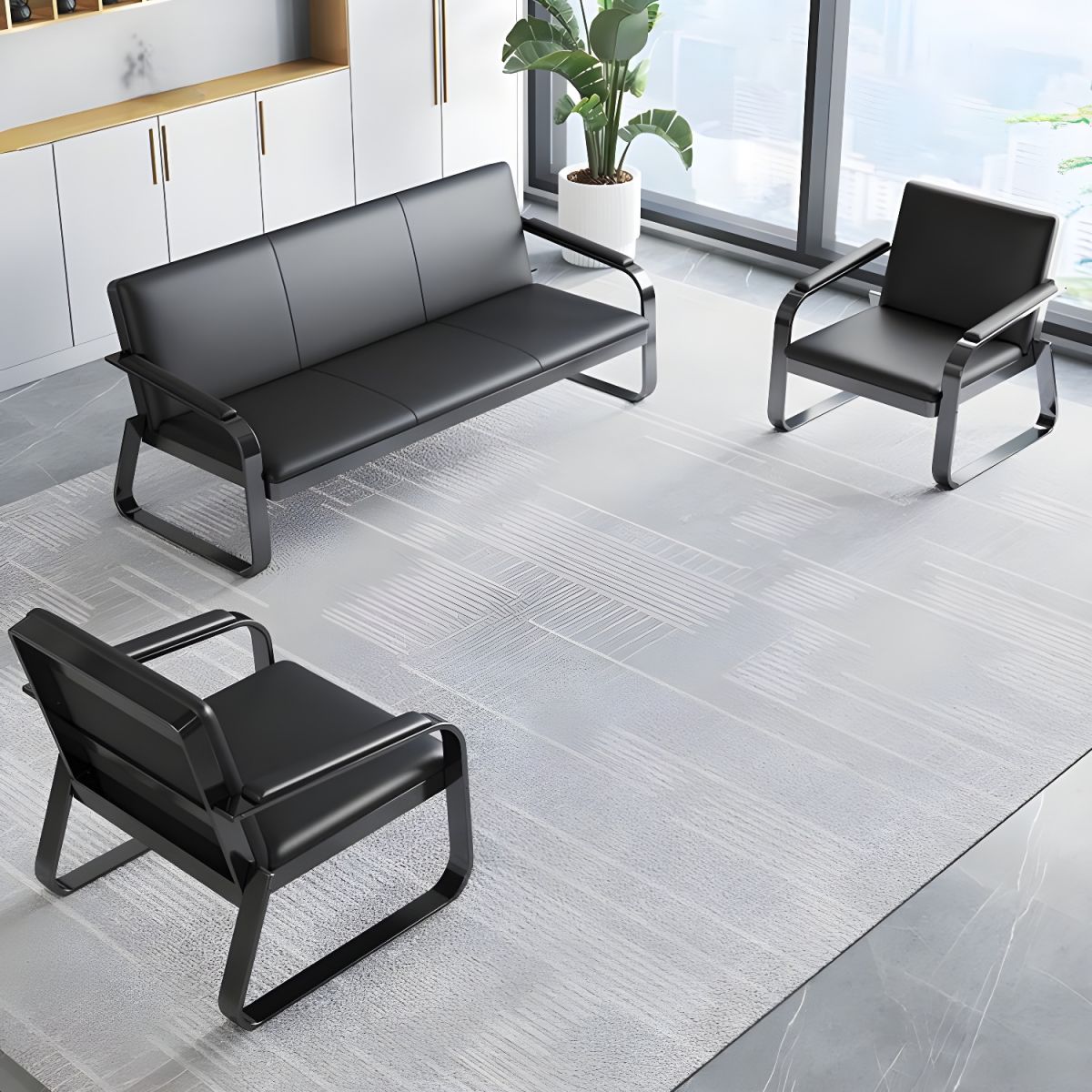 PU Leather Executive Reception Sofa - Pioneer Furniture