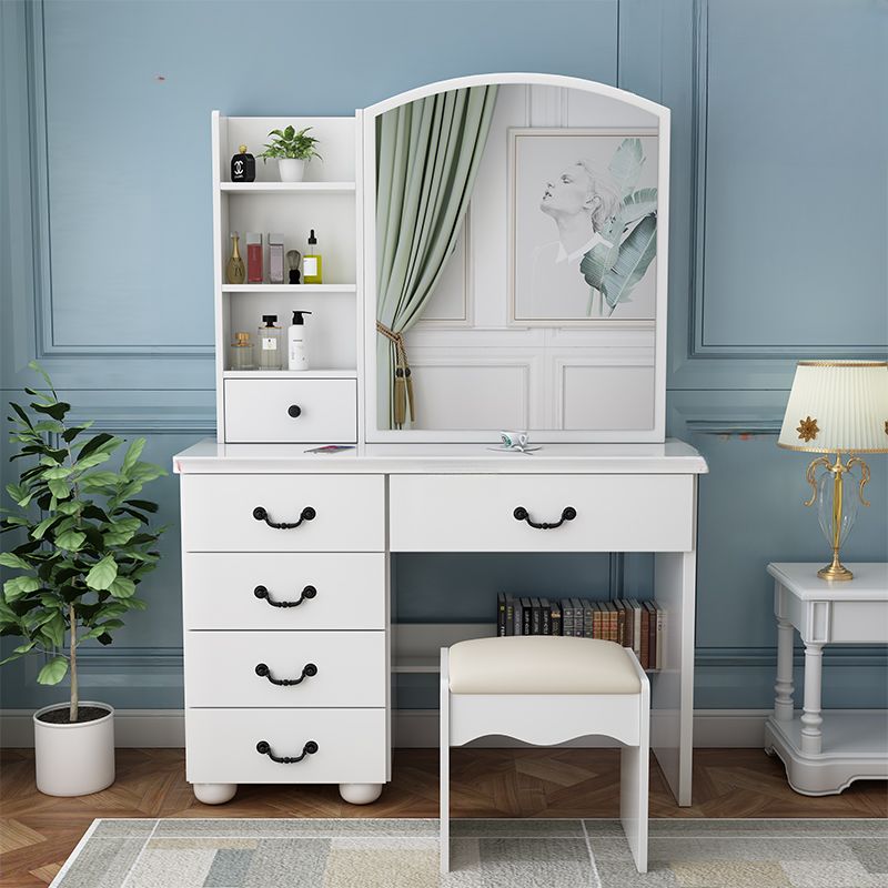 White Makeup Vanity Table with Drawers - Pioneer Furniture