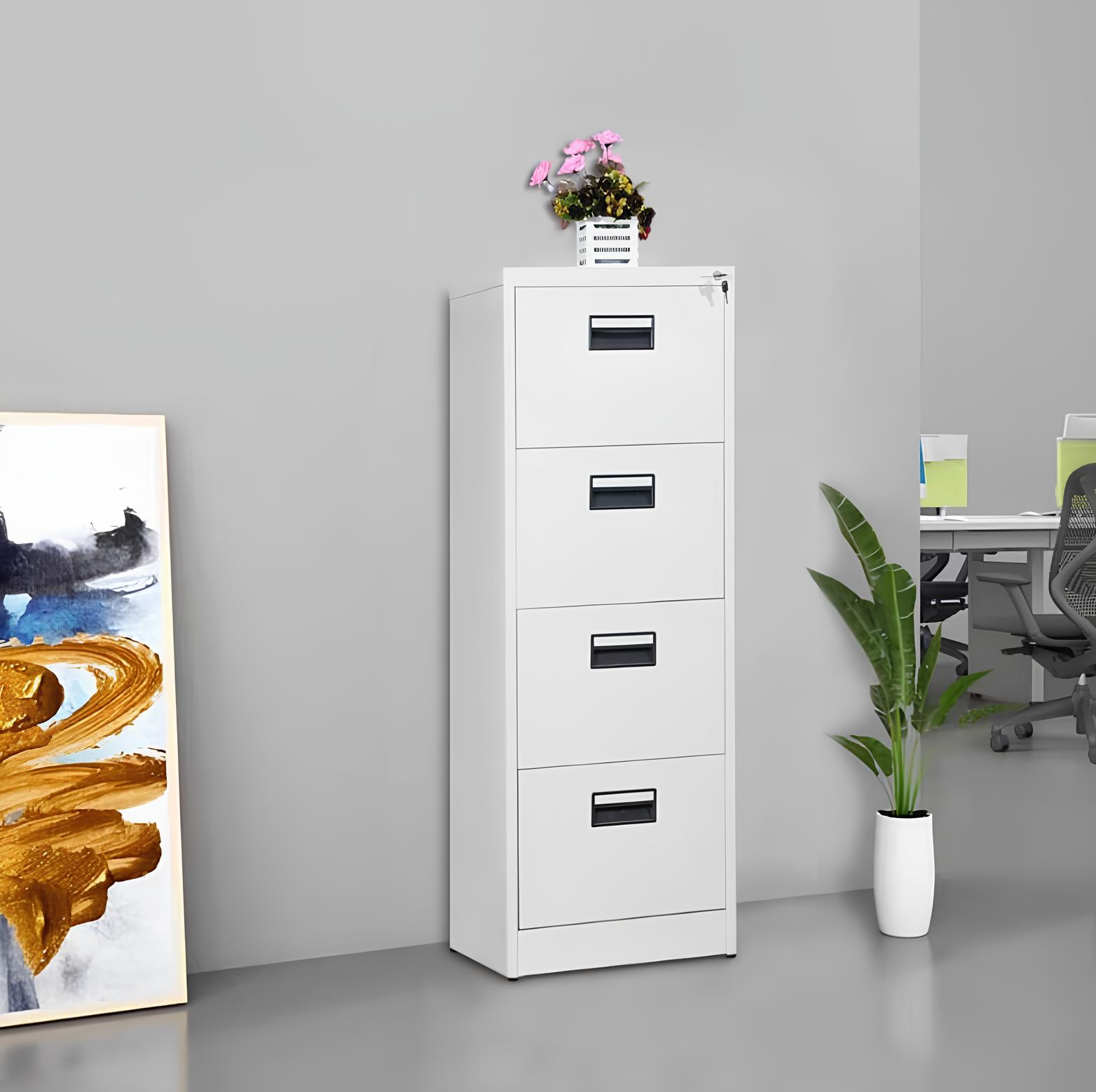 4-Drawer Metallic Filing Cabinet - Pioneer Furniture