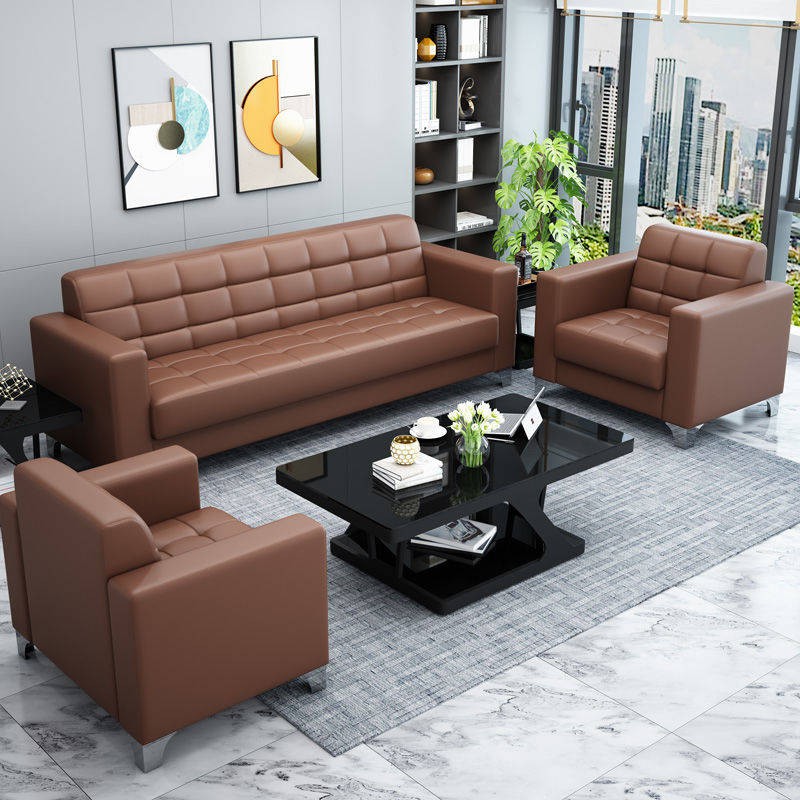 5-Seater Brown Executive Office Sofa - Pioneer Furniture